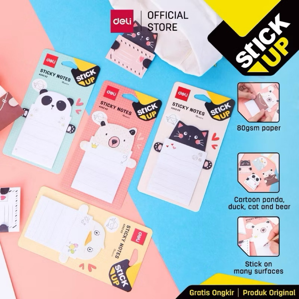Jual Cute Stick up notes. sticky notes bisa dilipat | Shopee Indonesia