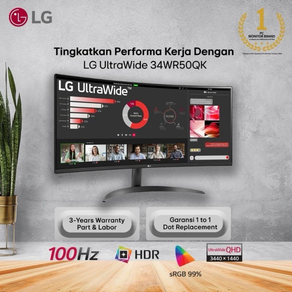 Jual LG 34WR50QK-B 34" Monitor UltraWide QHD Curved | Shopee Indonesia