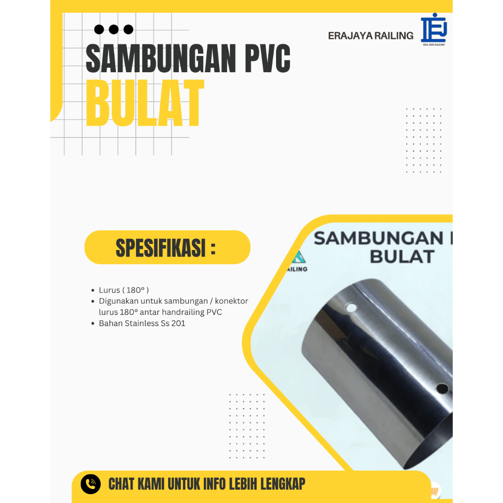 Jual SAMBUNGAN HANDRAIL PVC BULAT / SAMBUNGAN PEGANGAN RAILING LURUS ...