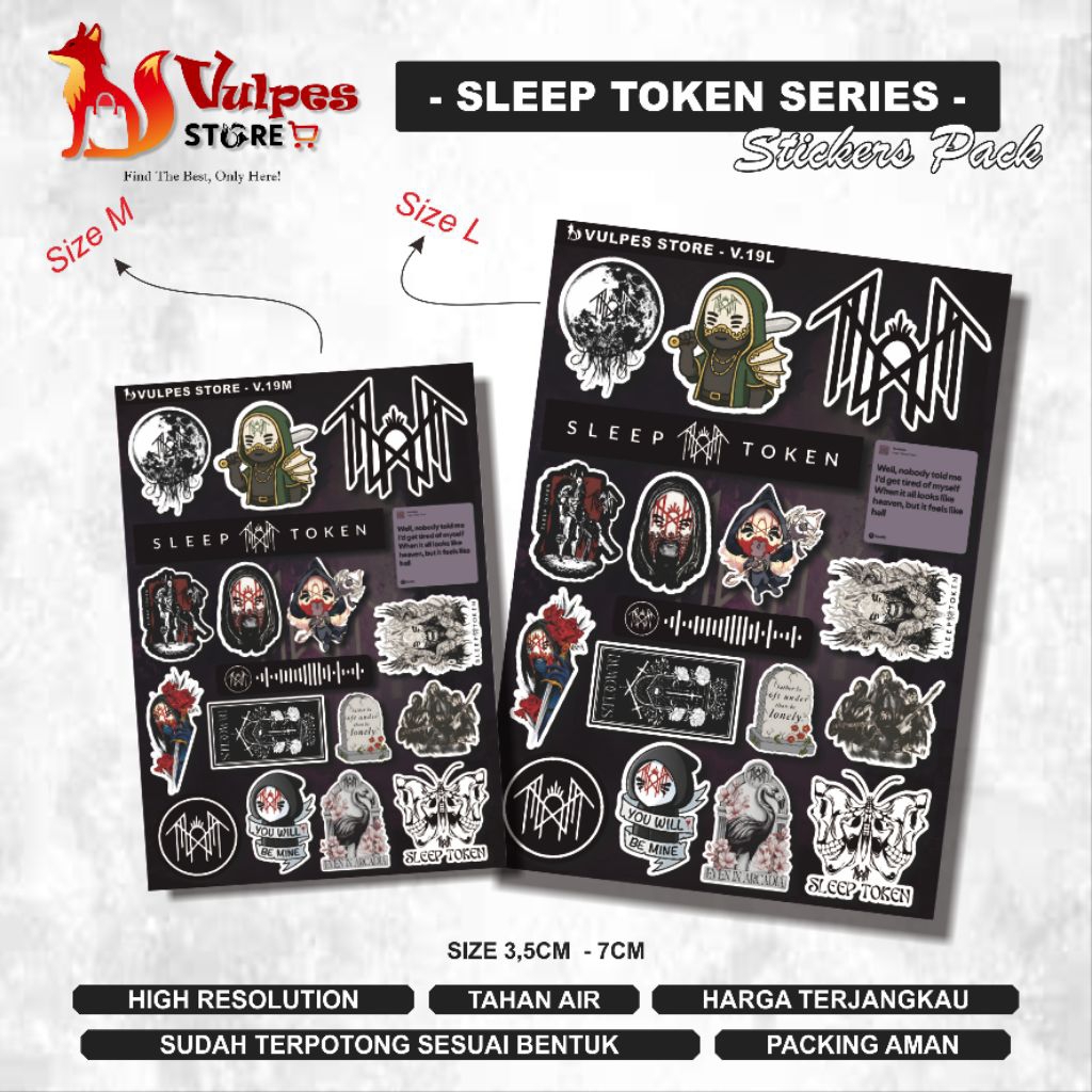 Jual Sticker Pack SLEEP TOKEN | ANTI AIR | Sticker Hias HP Laptop Dll ...