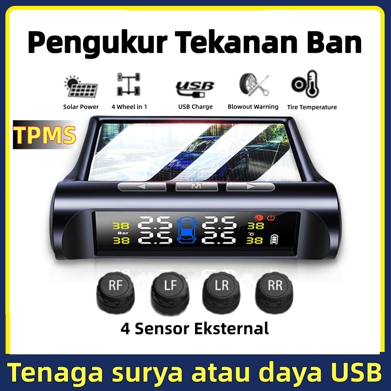 Jual TPMS Alarm Monitor Tekanan Ban Mobil Pengukur Tekanan Ban Dengan ...
