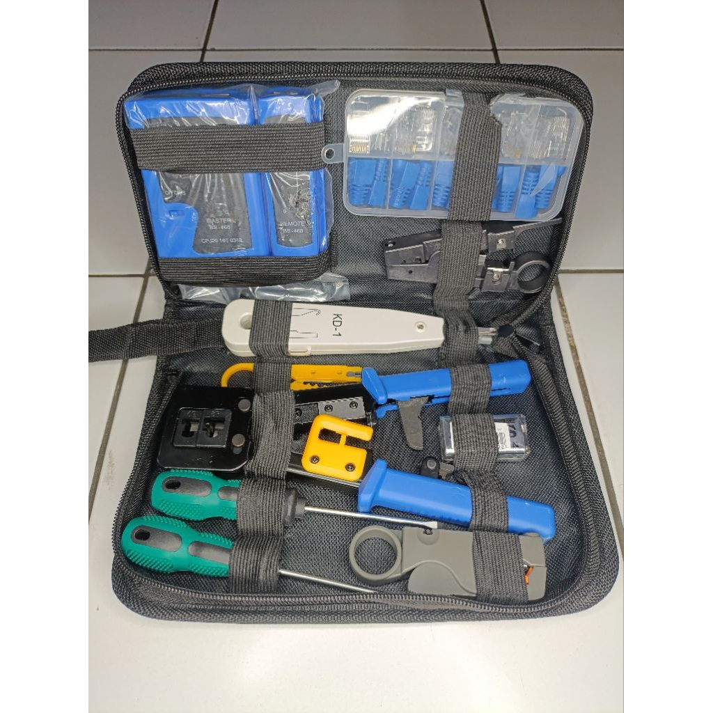 Jual TOOLKIT NETWORK REPAIR TANG CRIMPING LAN TESTER RJ45 RJ 11 set ...