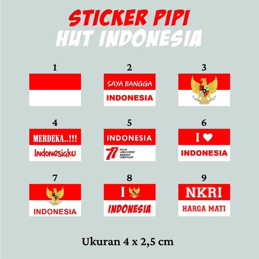 Jual Sticker pipi bendera Indonesia DIRGAHAYU HUT RI | Shopee Indonesia