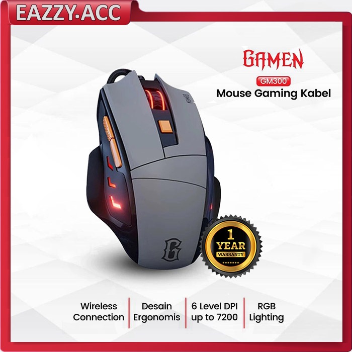 Jual Mouse Gaming Kabel Gamen GM300 7200 Dpi RGB Macro Button | Shopee ...