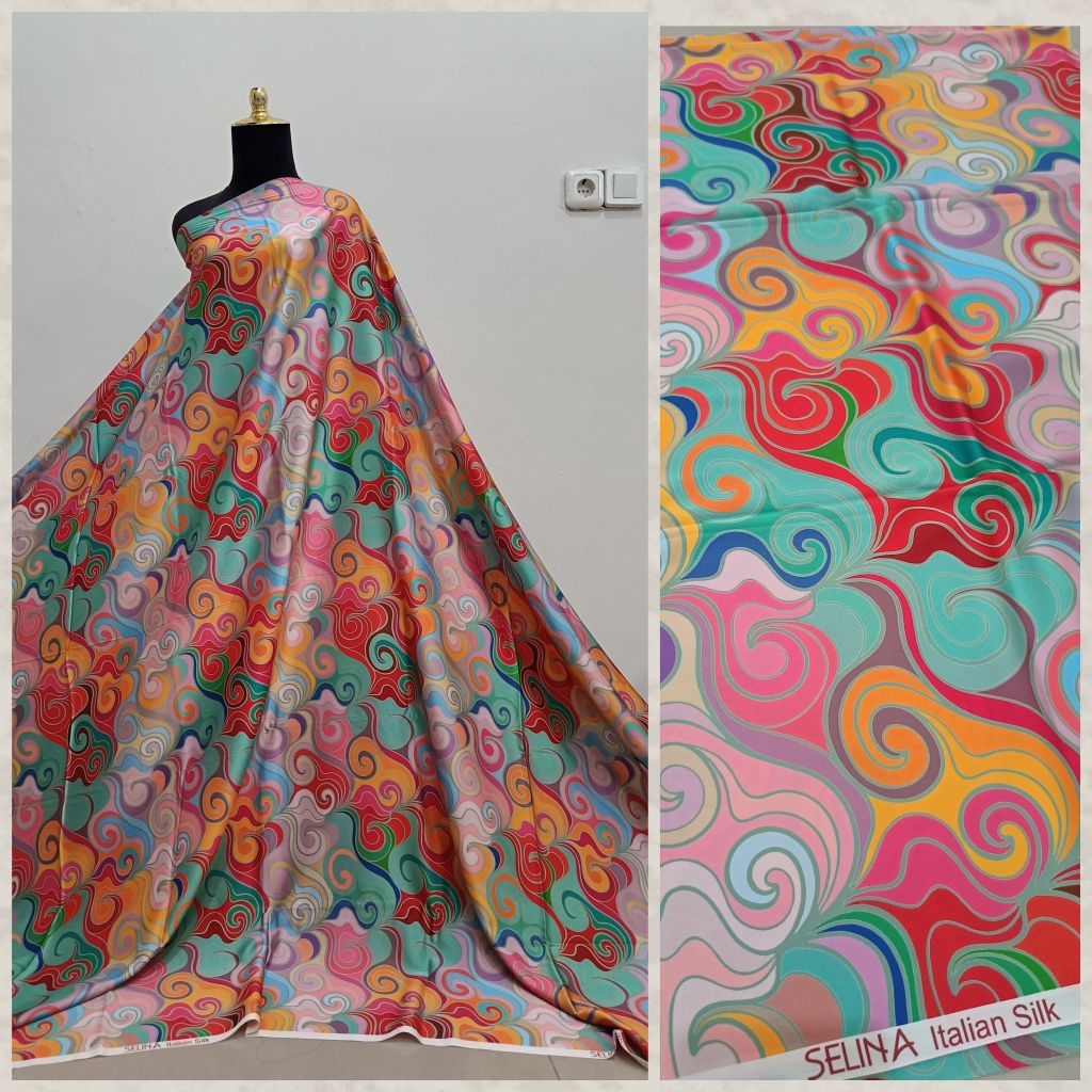 Jual 3,3 meter kain Italian silk motif | Shopee Indonesia