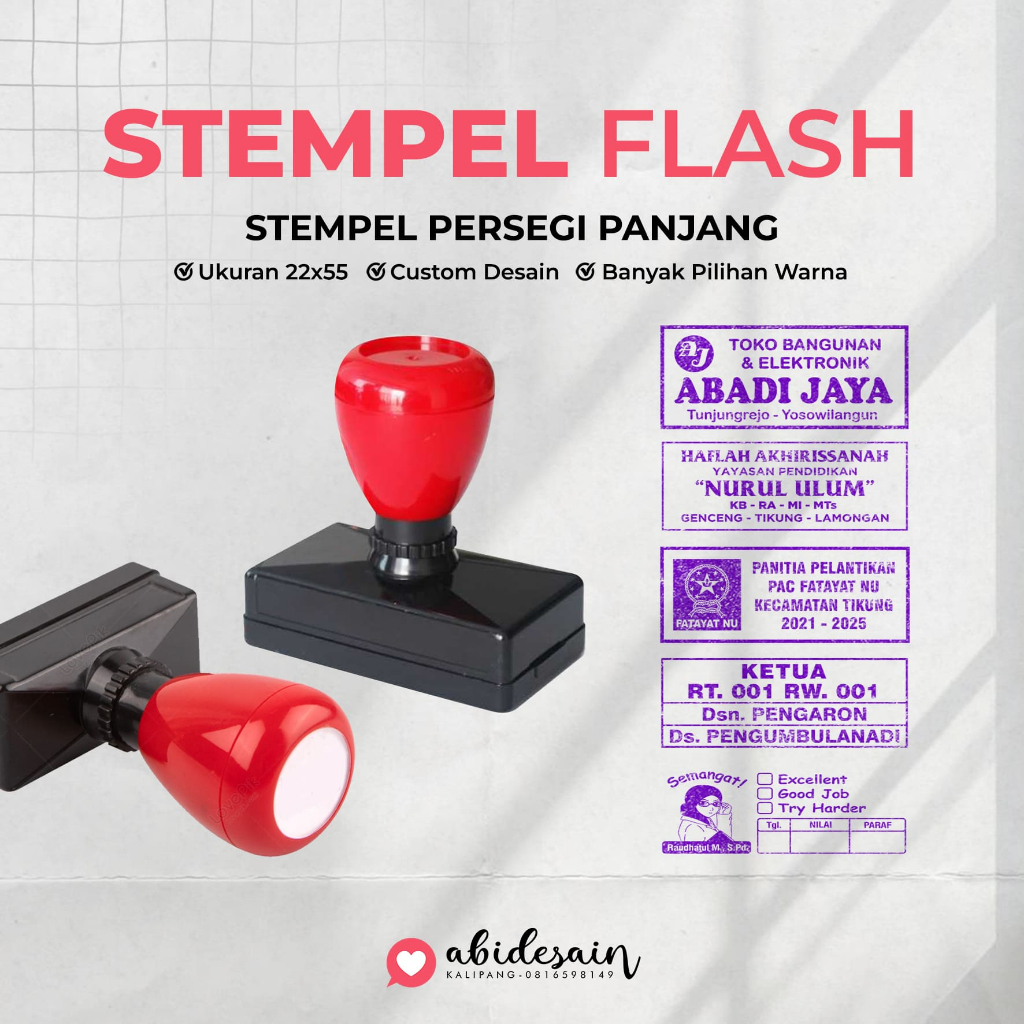 Jual STEMPEL PERSEGI PANJANG - STEMPEL FLASH | Shopee Indonesia