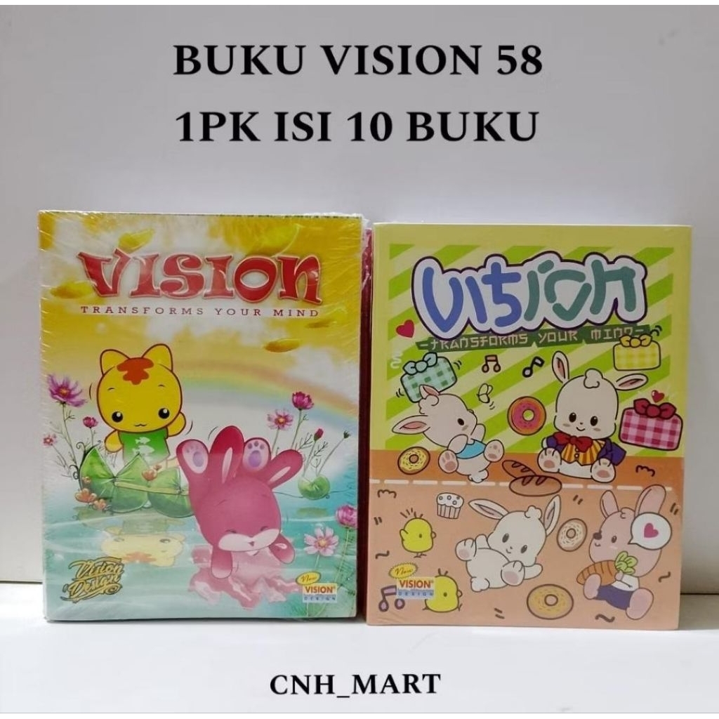 Jual BUKU TULIS VISION 58 Lembar / Harga 10 Buku ( 1 Pak Isi 58 Lembar ...
