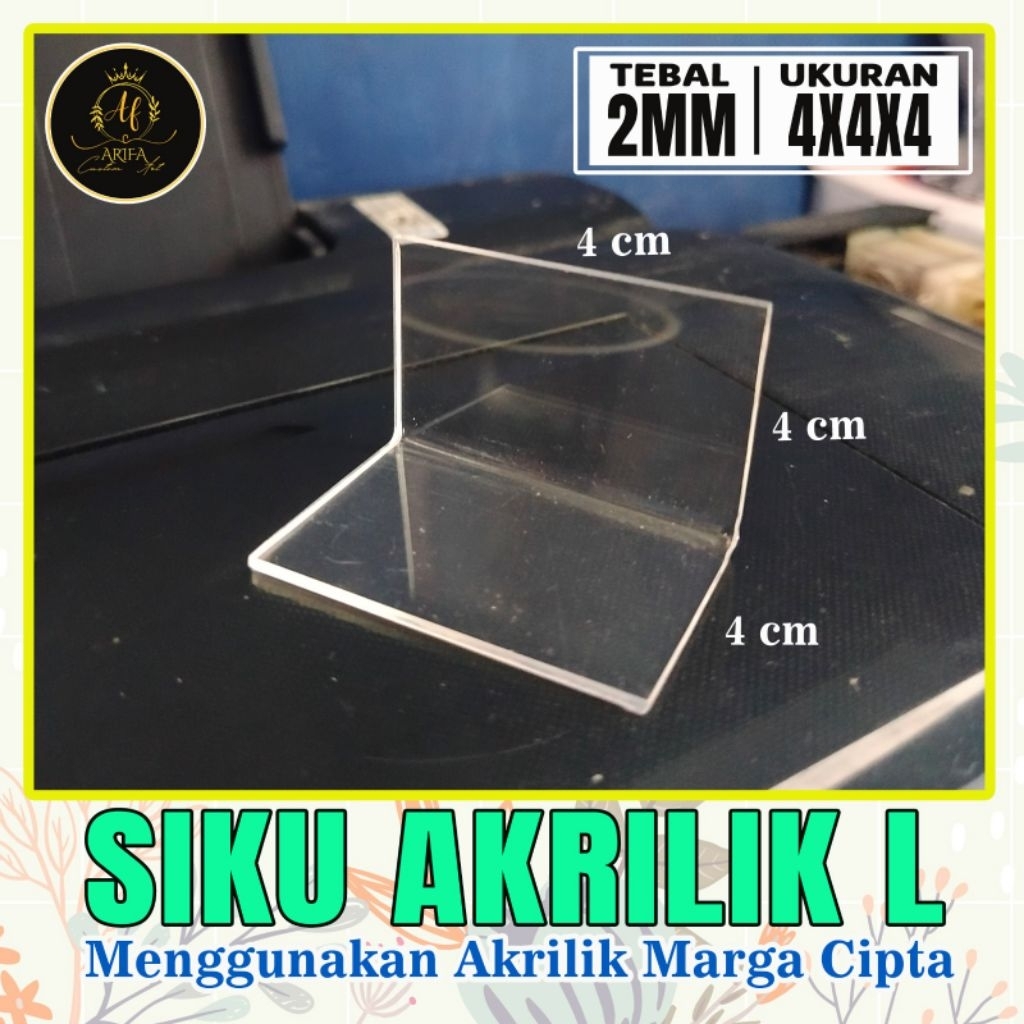 Jual Siku Akrilik L 4x4x4 cm Tebal 2mm • Penahan Akrilik • Bracket Mini ...