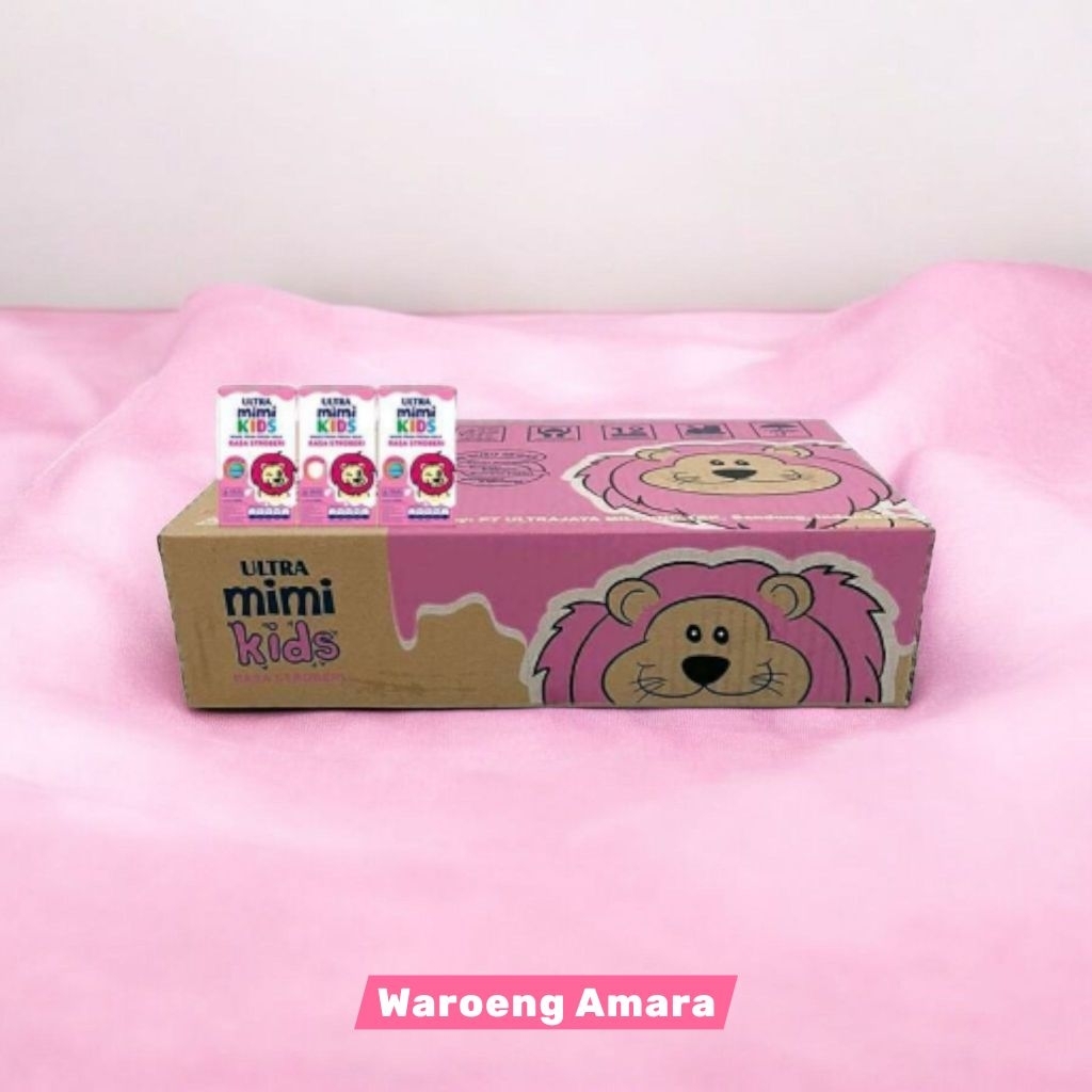 Jual Ultra Mimi Kids UHT Stroberi 125 ml isi 40 / 1 dus | Shopee Indonesia