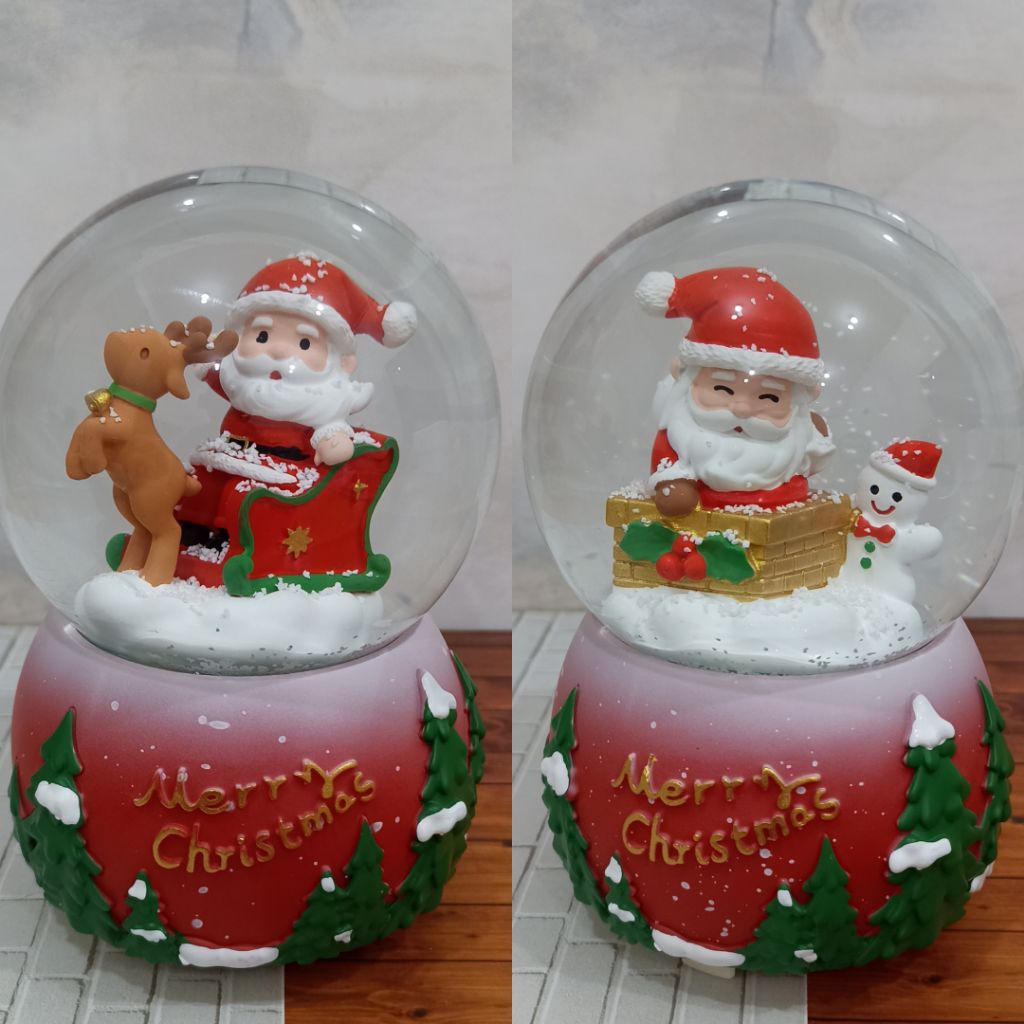Jual SNOWBALL BOLA MUSIK AIR SIZE M NATAL MERRY CHRISTMAS | Shopee ...
