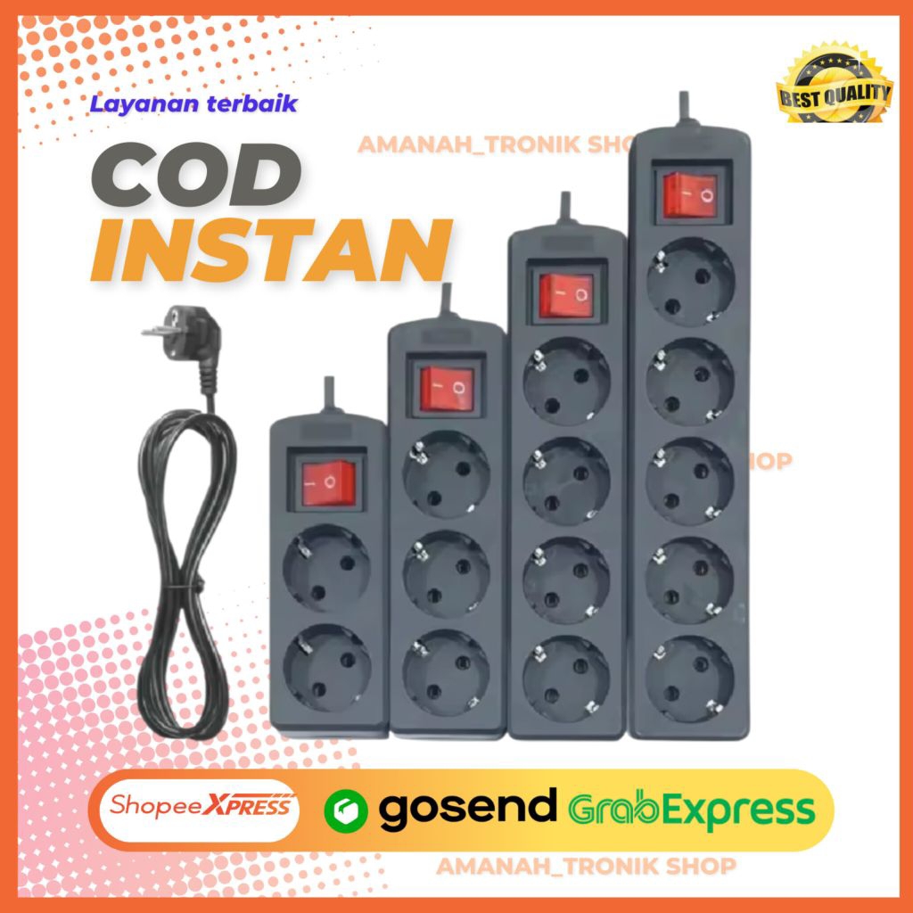 Jual Stop Kontak Listrik 4 Lubang + Saklar | Colokan Kabel Tahan Panas ...