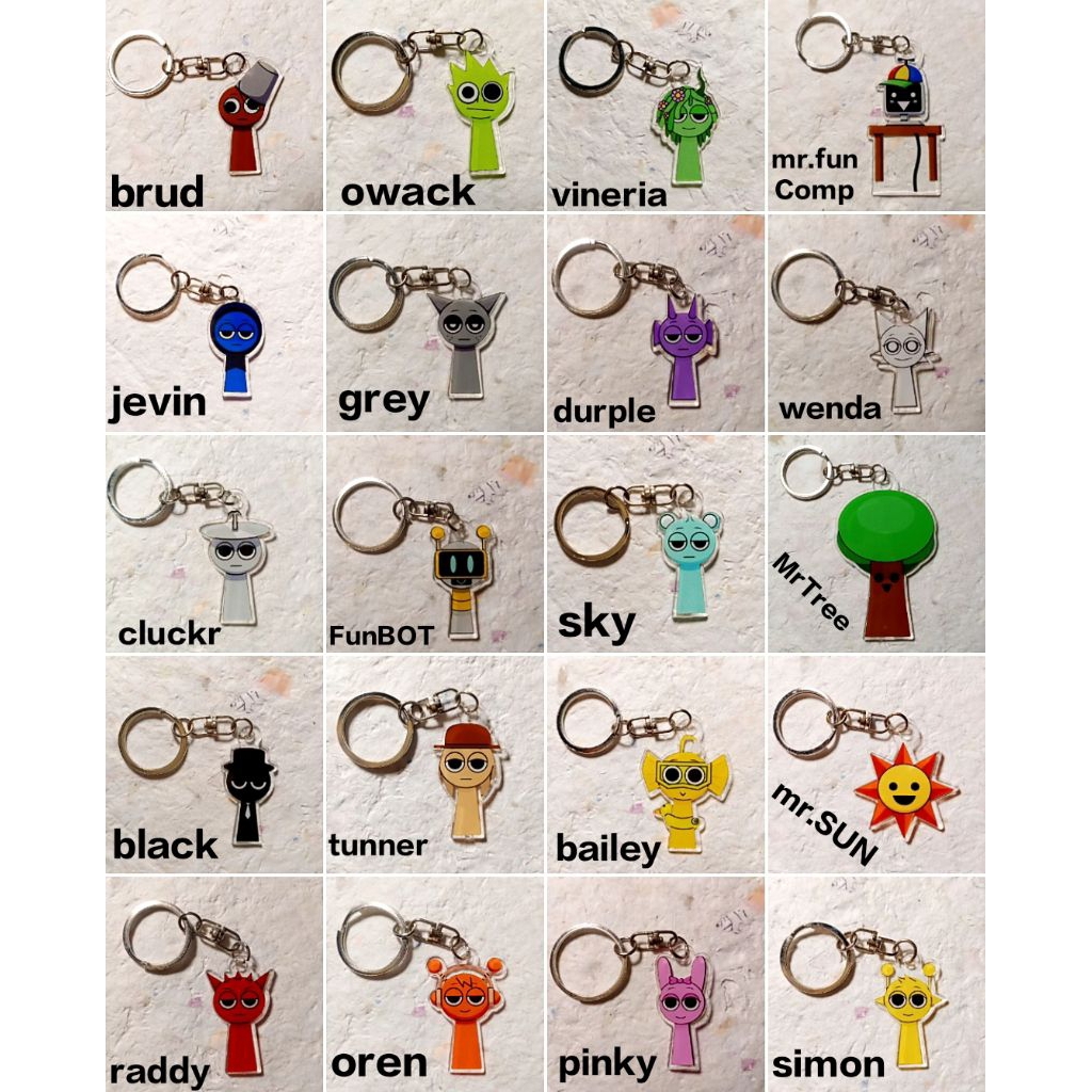 Jual ganci SPRUNKI phase 1 keychain gantungan kunci Sprunki | Shopee ...