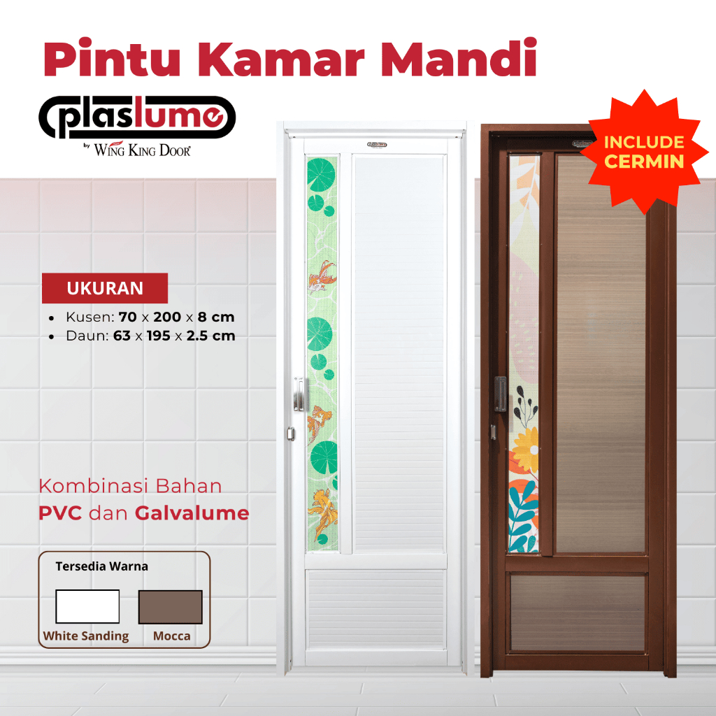 Jual WING KING DOOR Plaslume - Pintu Kamar Mandi PVC Galvalume dengan ...