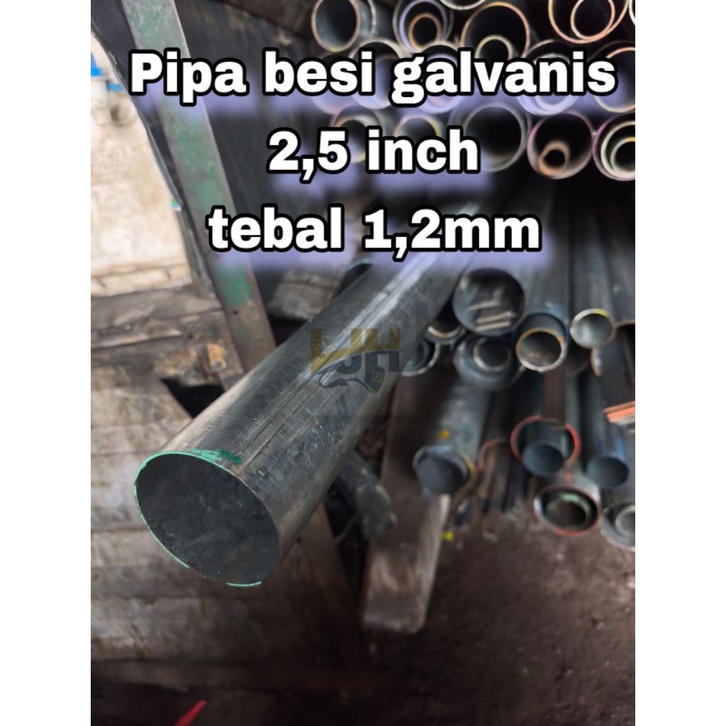 Jual Pipa besi galvanis 2,5 inch , tebal 1,2mm. pipa bulet bisa buat ...