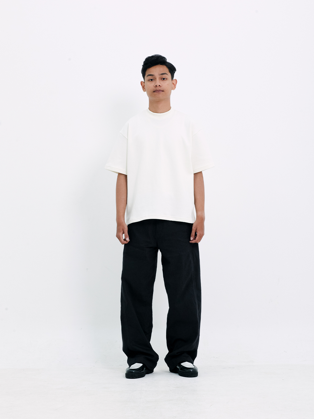 Jual All Around Faded Boxy T-Shirt Ivory 350GSM Pure Cotton | Shopee ...