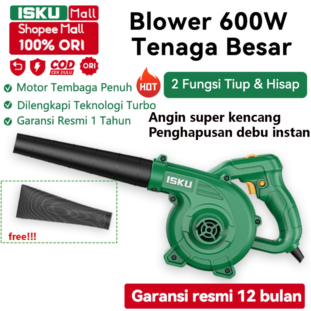 Jual ISKU Industrial Blower 600W/450W 2-in-1 - 15000 RPM, 3.5m³/min ...