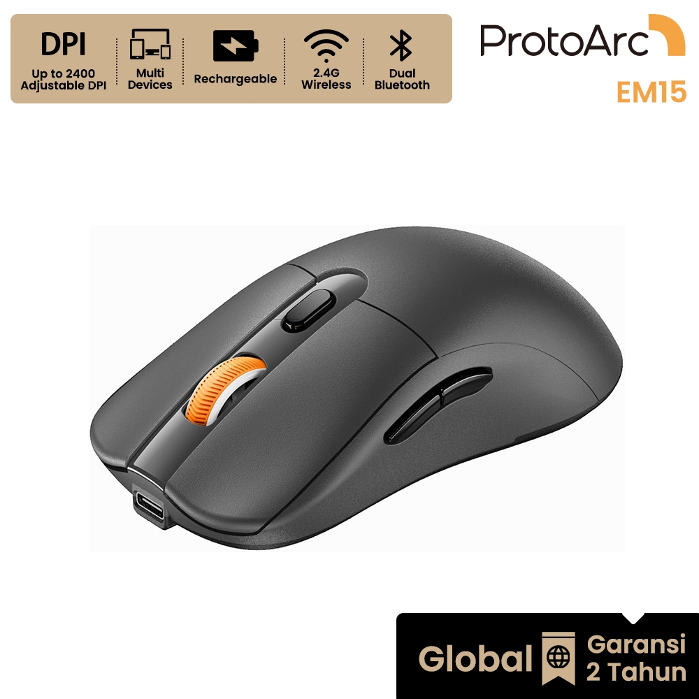 Jual ProtoArc EM15 Mouse Bluetooth + Type C + USB A Rechargeable ...