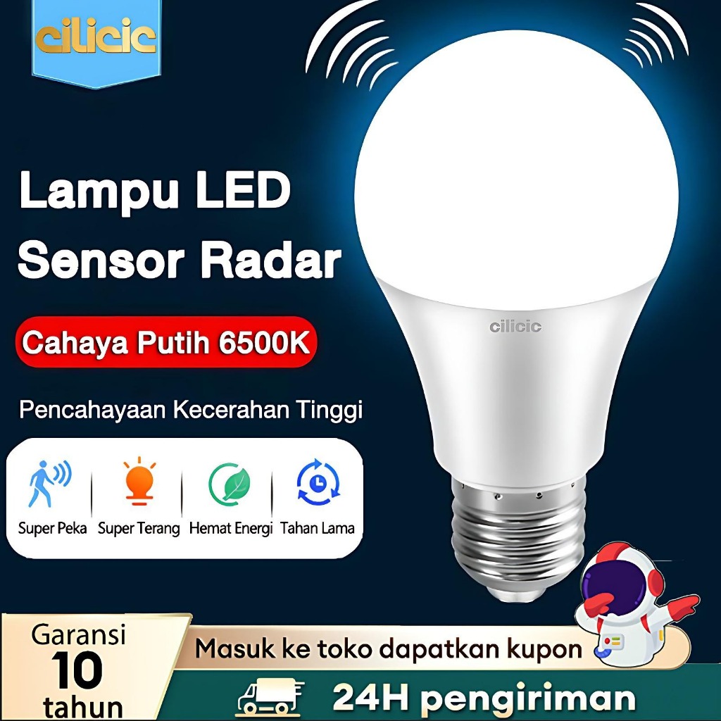 Jual Cilicic LAMPU SENSOR GERAK Lampu Bohlam LED Emergency 9W/7W/5W ...