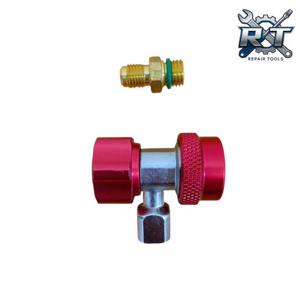 Jual NEPEL QC MODEL PUTAR KRAN QUICK COUPLER AC MOBIL BIRU LOW MERAH ...