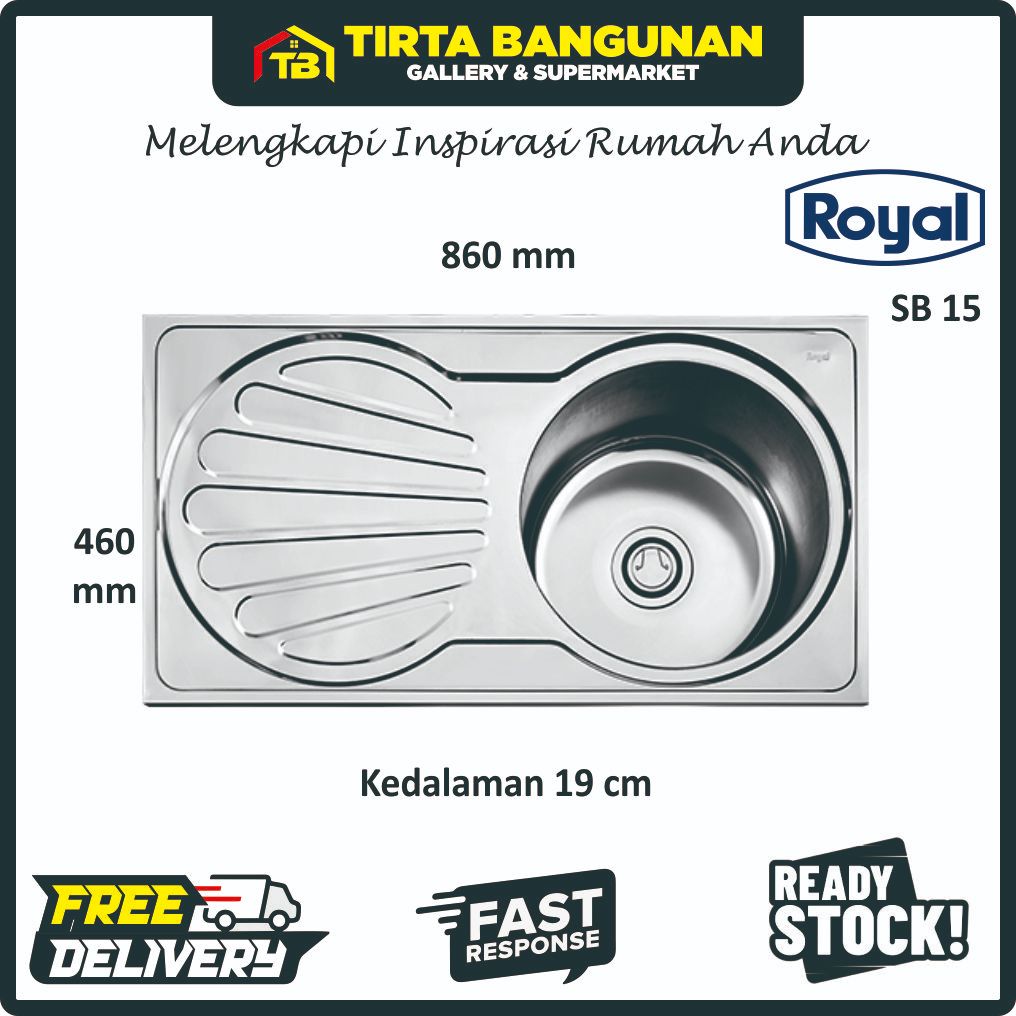 Jual Royal Kitchen Sink Wastafel Dapur SB 15 | Bak Cuci Piring Bulat 86 ...