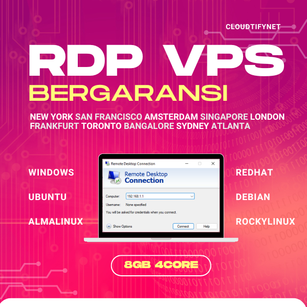 Jual RDP / VPS Windows & Linux RAM 8GB 4CPU Full Administrator, Private ...