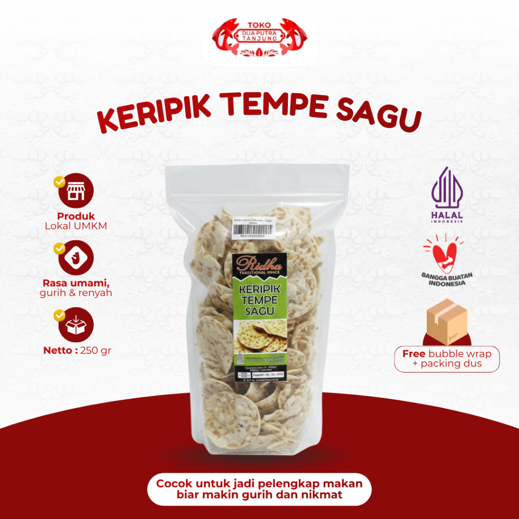 Jual Dua Putra Tanjung Keripik Tempe Sagu Ridha 250gr Snack Camilan ...