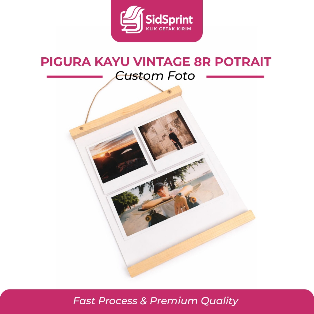 Jual SidsPrint Pigura Kayu MDF Tali Rami Ukuran 8R 20x25 cm Custom ...