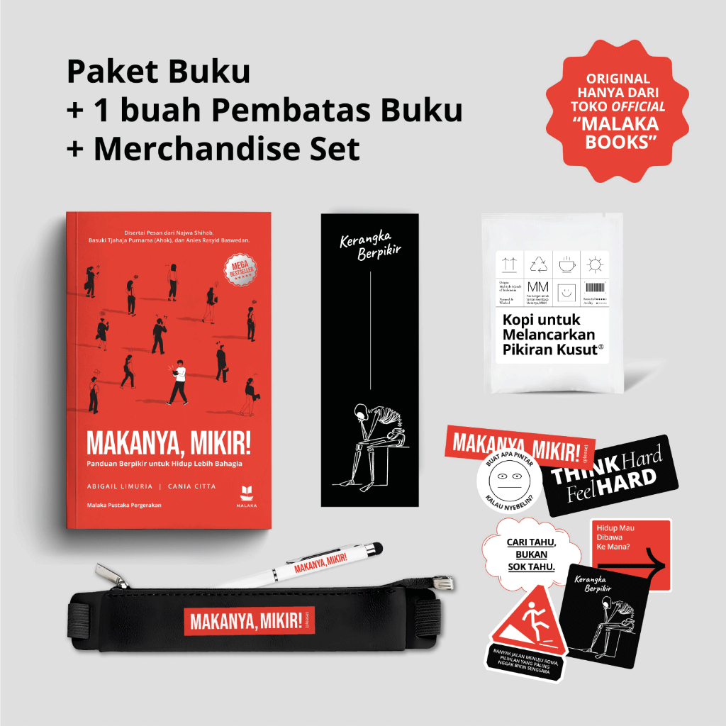 Jual Buku Makanya, Mikir! + Merch Set + 1 Pembatas Buku | Shopee Indonesia