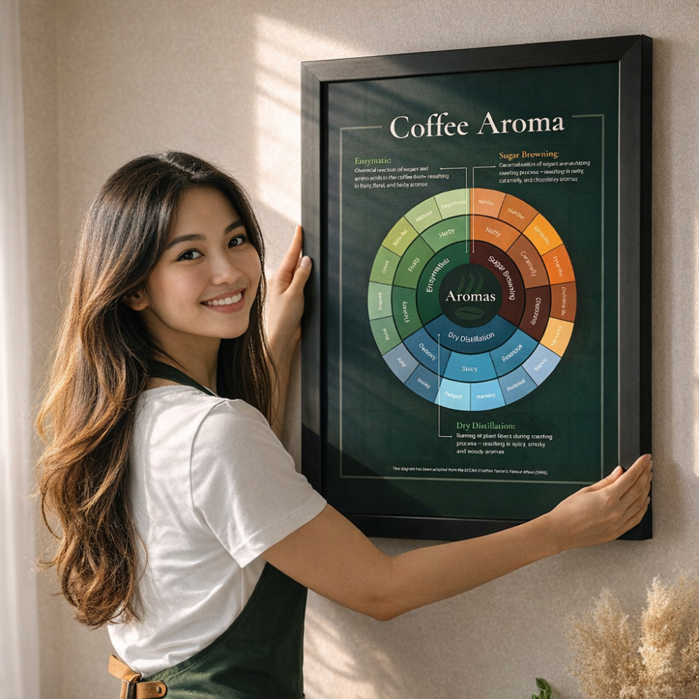 Jual Poster Kopi Rasa & Aroma SCA Frame A2 - Roda Rasa Kopi Sensori ...