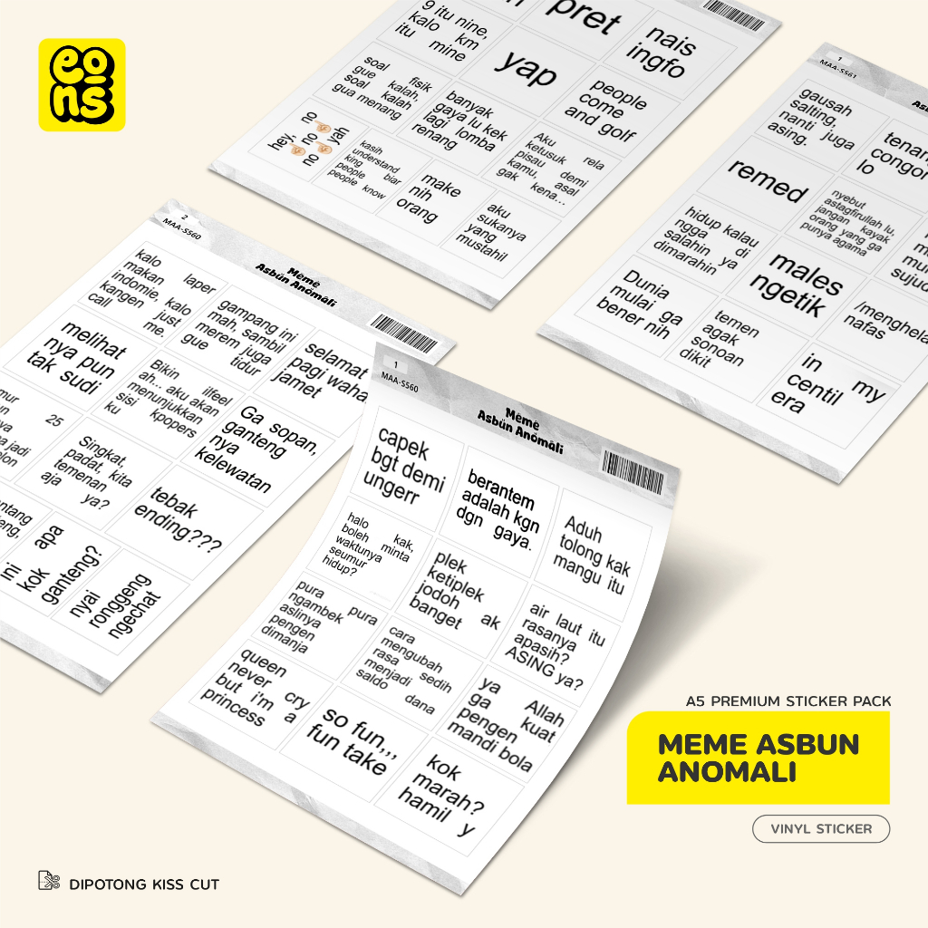Jual Stiker Meme Asbun Anomali | Sticker Absurd Random | Stiker Lucu ...