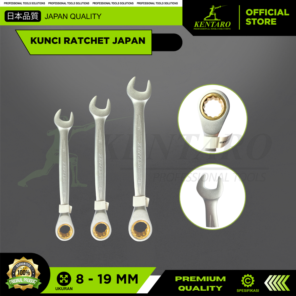 Jual KUNCI RATCHET JAPAN MATERIAL WRENCH TOOL KENTARO JAPAN QUALITY ...