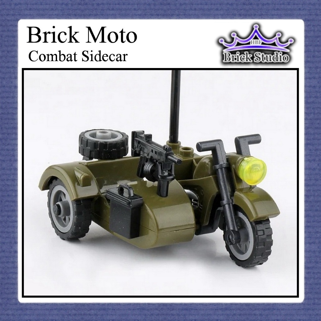 Jual HF Brick MOTO Bike Sidecar Military Army Miniatur Motor DOUBLE ...