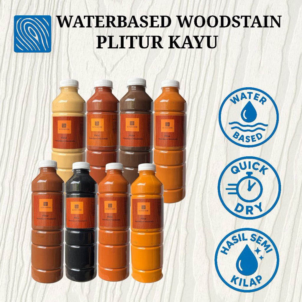 Jual LUXIWOOD Plitur Politur Poles Kayu Waterbased Woodstain 250 ml ...