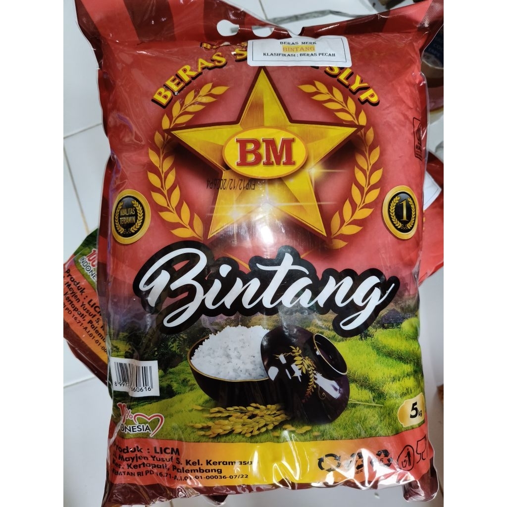Jual Beras Super SLYP Merk BM Bintang 5KG/10KG/20KG | Shopee Indonesia