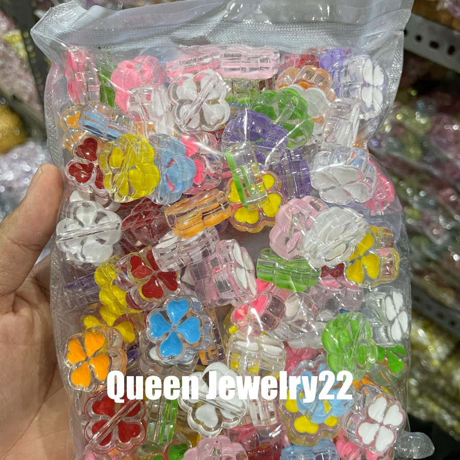 Jual manik manik akrilik love segiempat mix warna 1pon | Shopee Indonesia