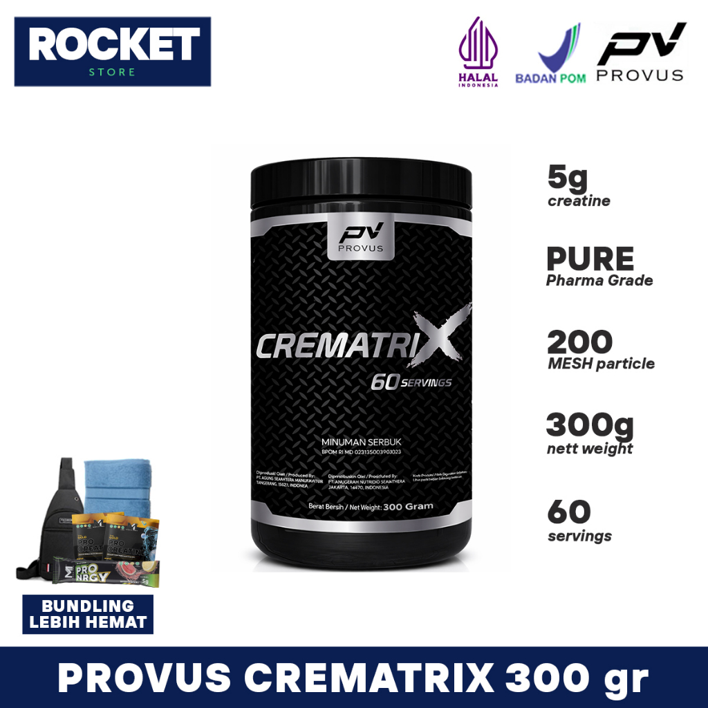 Jual PROVUS Crematrix Creatine Matrix 300 gr 300 gram 60 serving & 120 ...