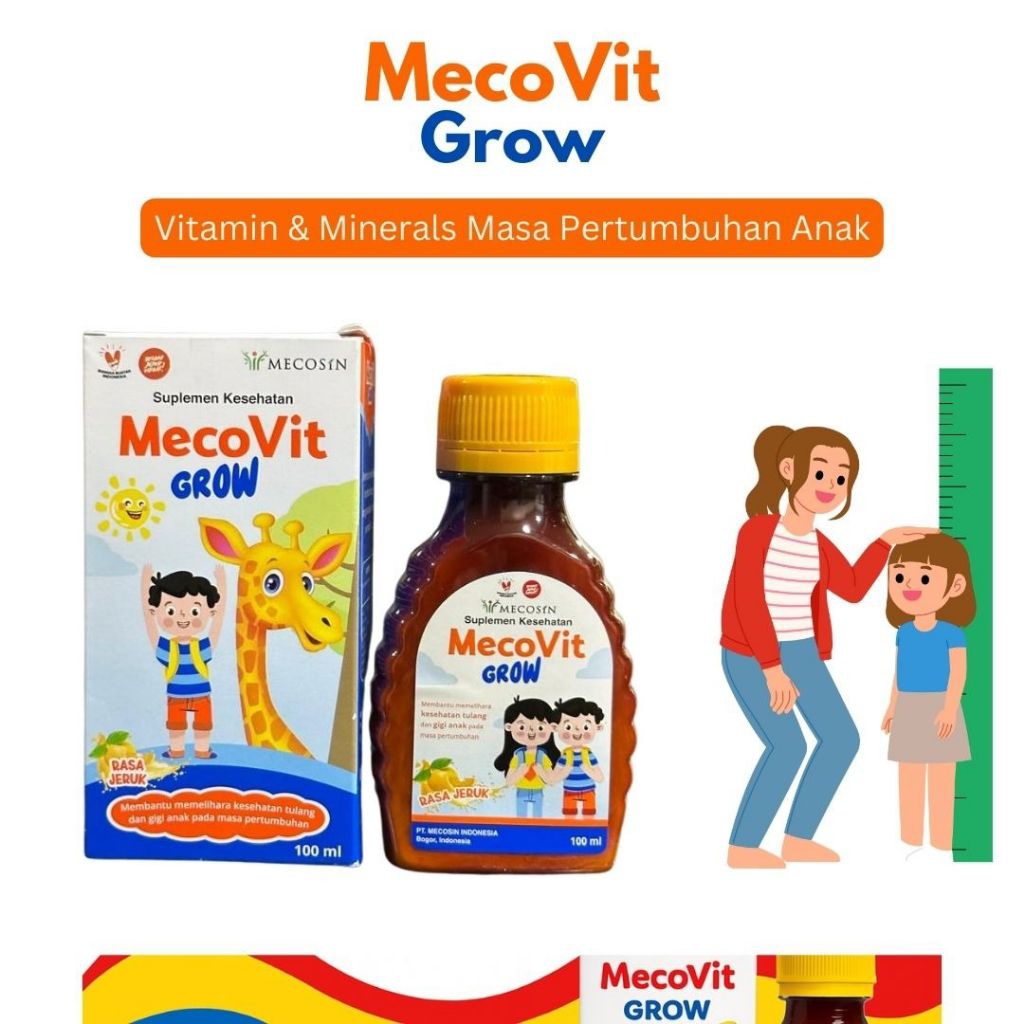 Jual MecoVit Grow botol 100 ml - Vitamin Dan Minerals untuk pertumbuhan ...