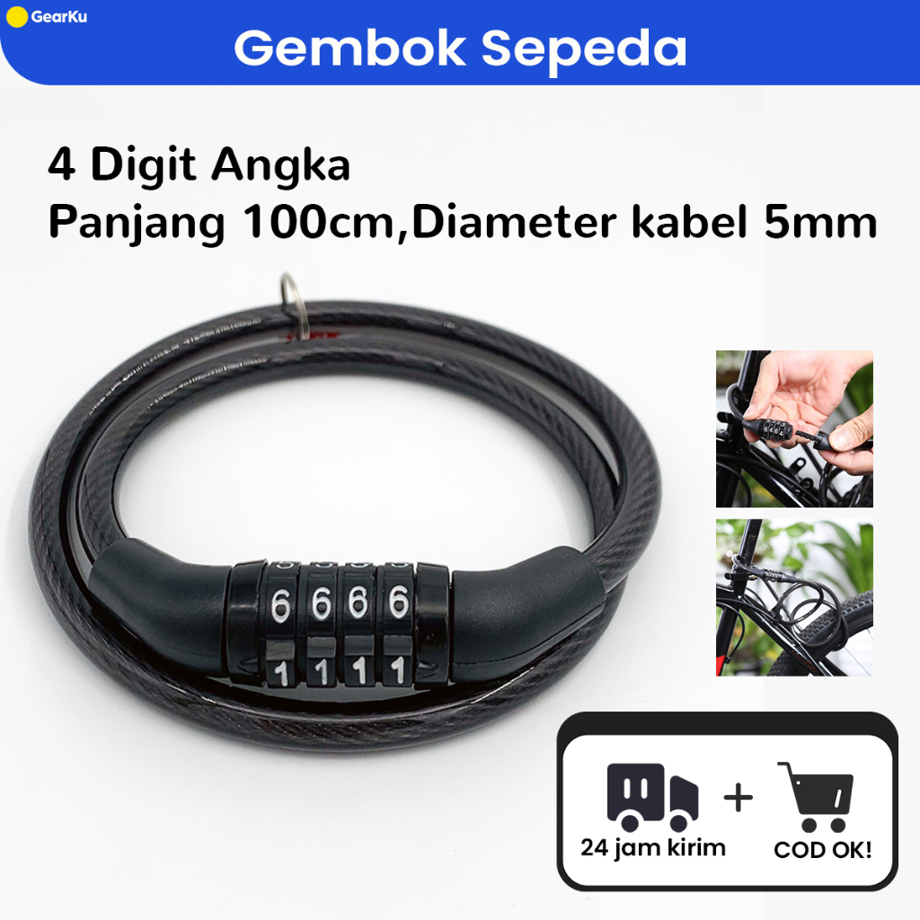 Jual Gembok Sepeda Kombinasi 4 Digit/Gembok Motor Anti Maling –4 Digit ...