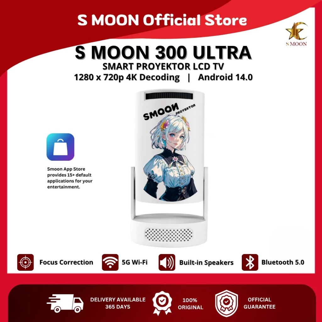 Jual SMOON300 Ultra Smart Proyektor LCD TV Bluetooth HDMI Speaker 720p ...