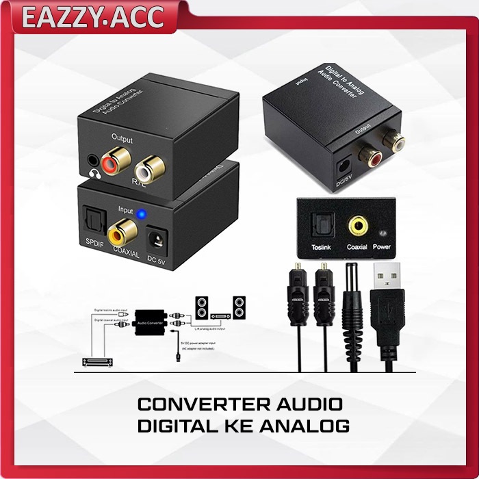 Jual Converter Audio Digital To Analog ( Optical To RCA ) | Shopee ...