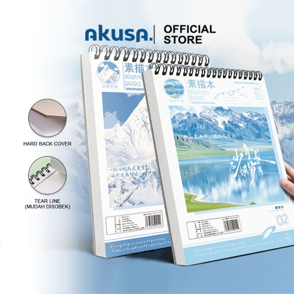 Jual AKUSA Sketchbook Buku Gambar Sketsa A4 Vertikal Jilid Spiral 30 ...
