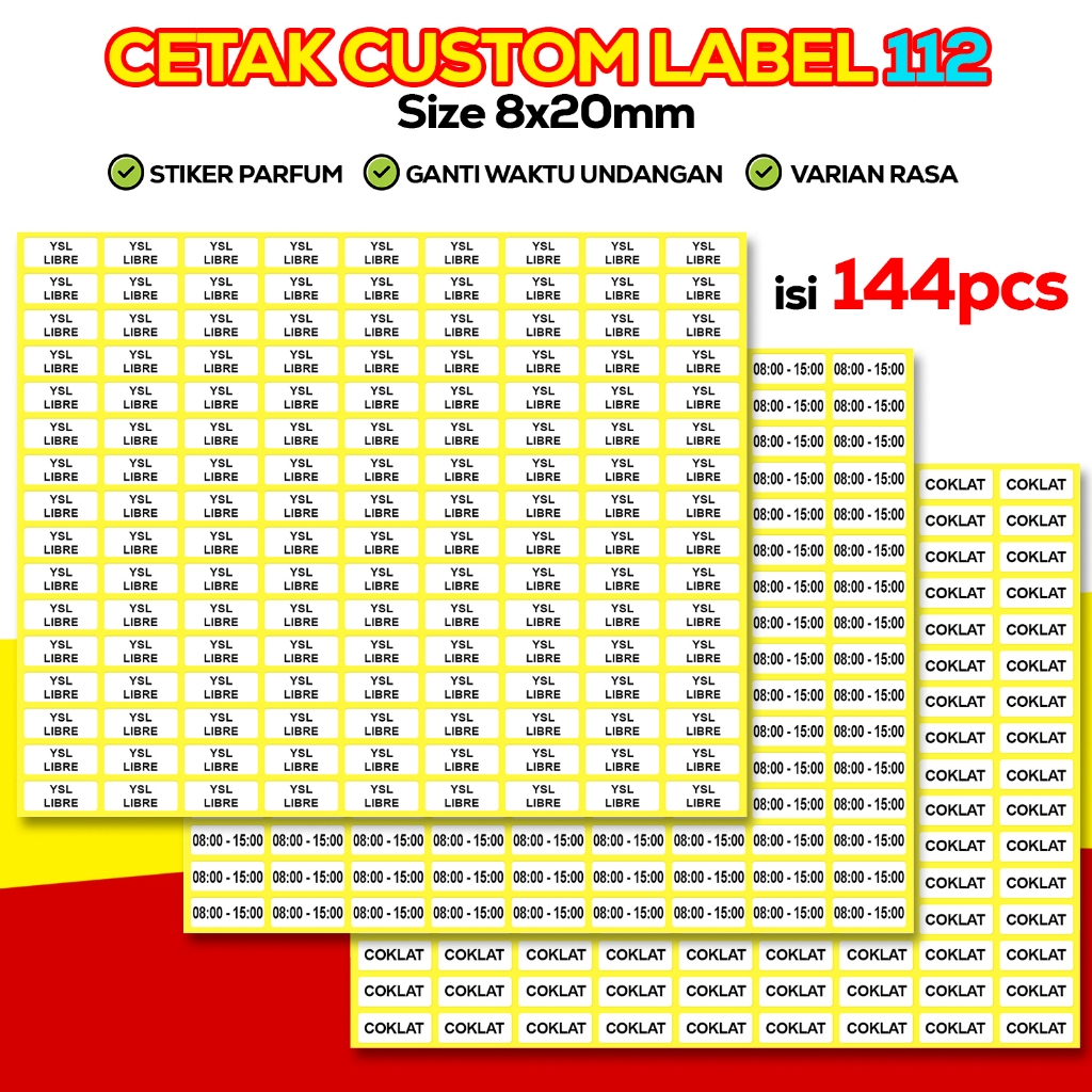 Jual Print Label 112 parfum/nama produk/ganti tanggal/hari/jam/nama ...