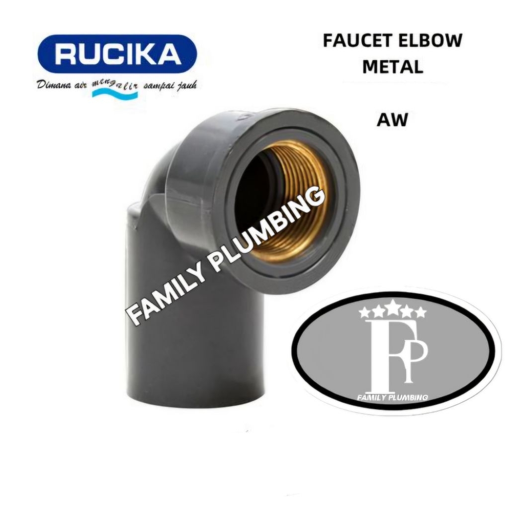 Jual KENI DRAT DALAM KUNINGAN 1/2" AW RUCIKA PVC KDK FAUCET ELBOW WITH ...