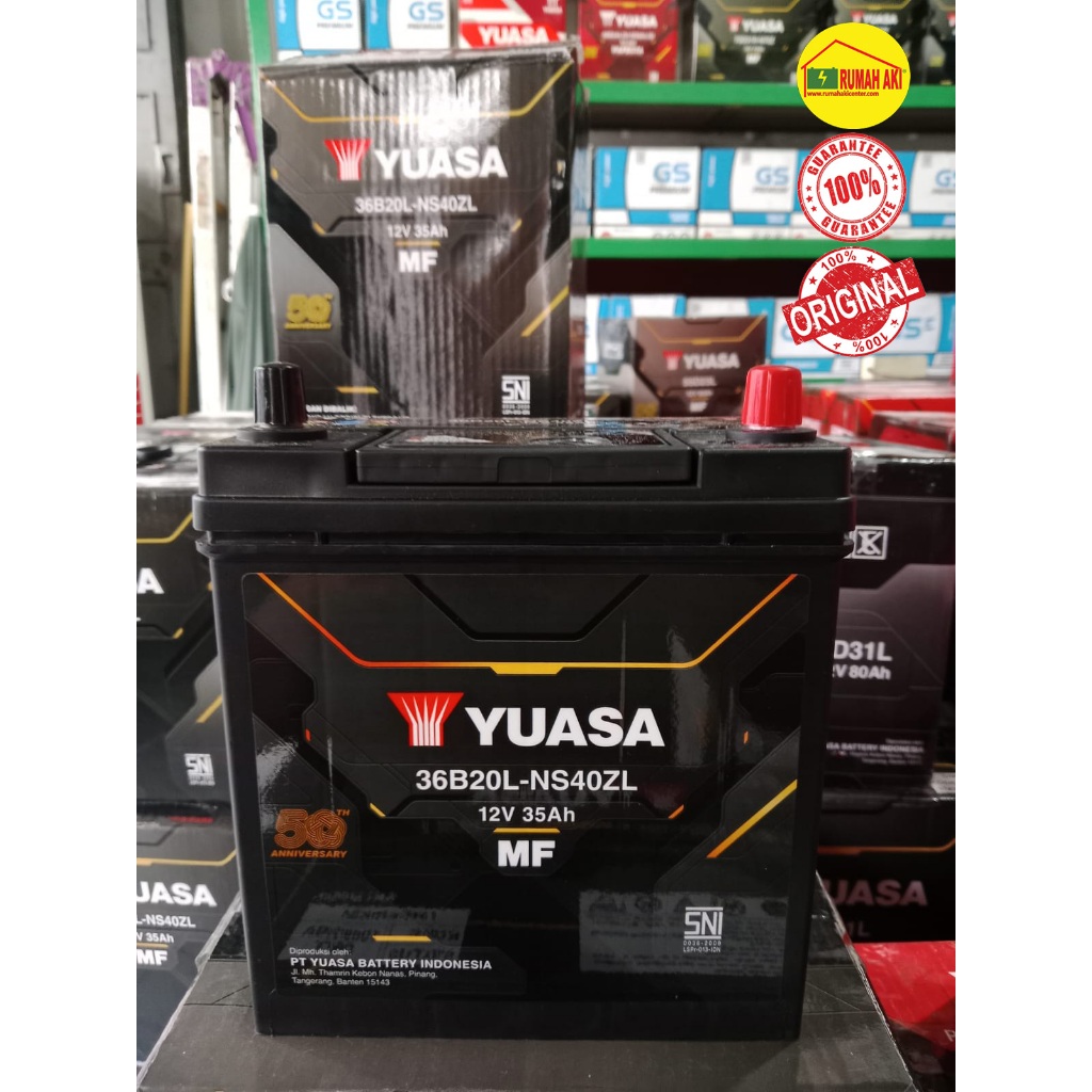 Jual Original 100% Aki Mobil Kering YUASA MF NS40ZL / 36B20L 12V 35 AH ...