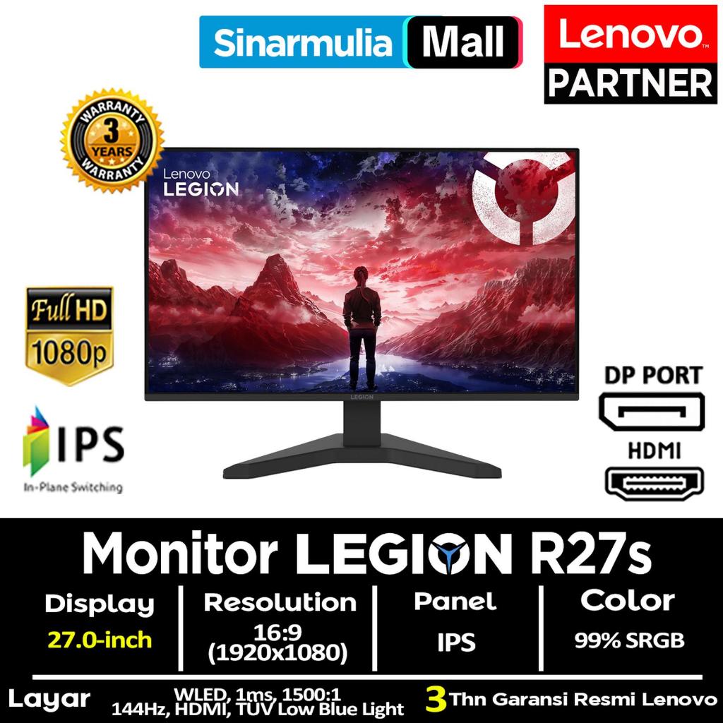 Jual Monitor Gaming Lenovo Legion R27s IPS 144Hz 1ms FHD 99%sRGB ...