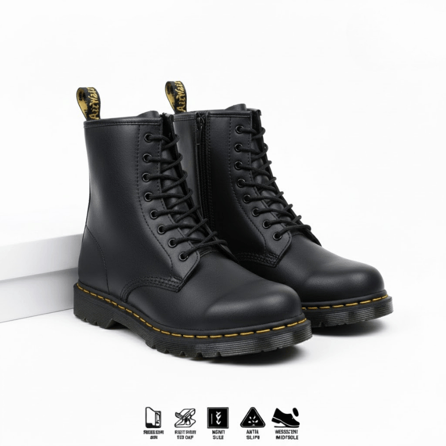 Jual Sepatu Pria DM, Docmart Dr. Martens 8 Hole High Boots Murah -HITAM ...