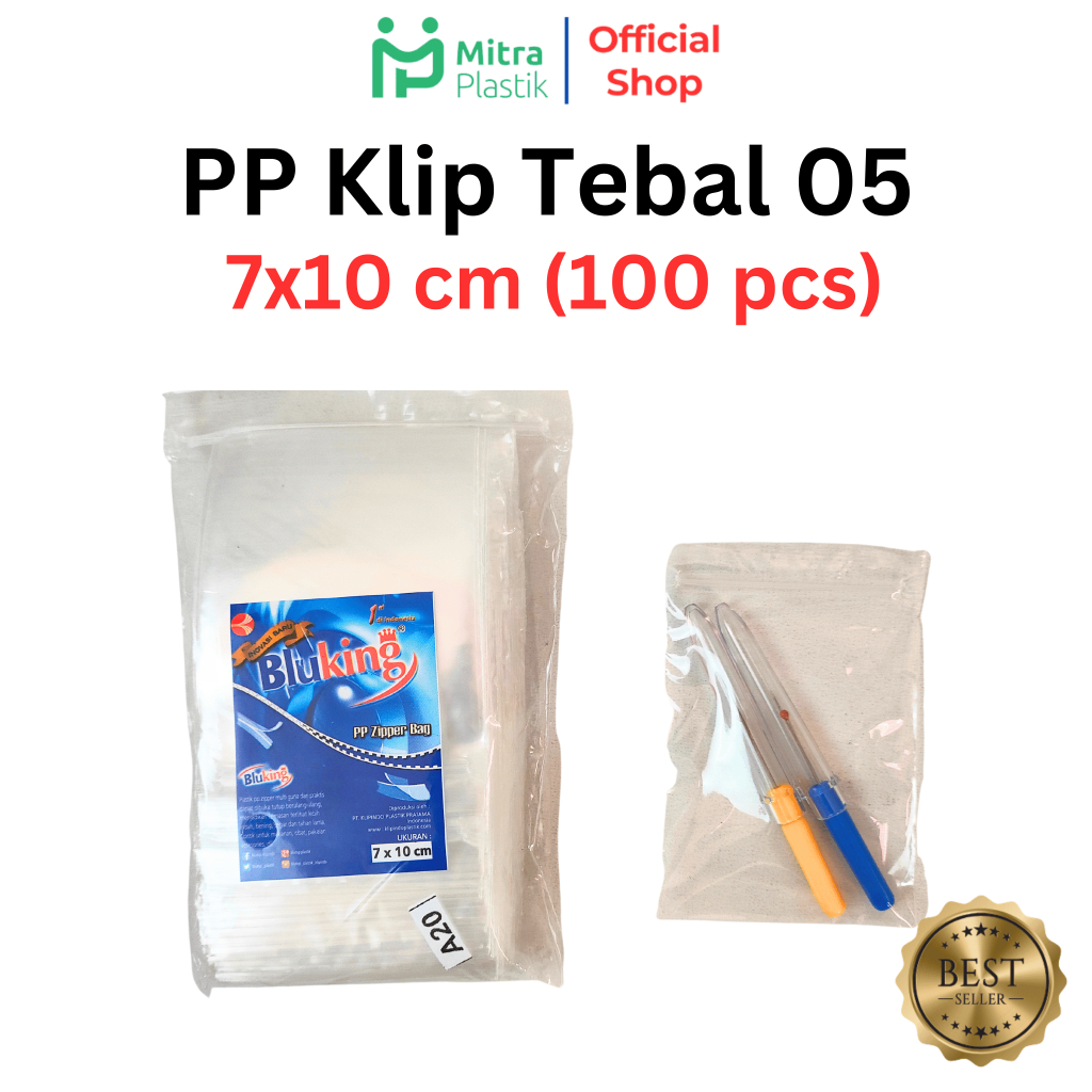 Jual Plastik PP Klip 7x10 Tebal 50 Micron Kemasan Snack BluKing Zip ...