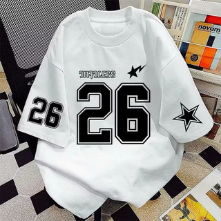 Jual Kaos T - Shirt Putih Katun Murni, Pria Wanita, Motif Angka 26 10 ...