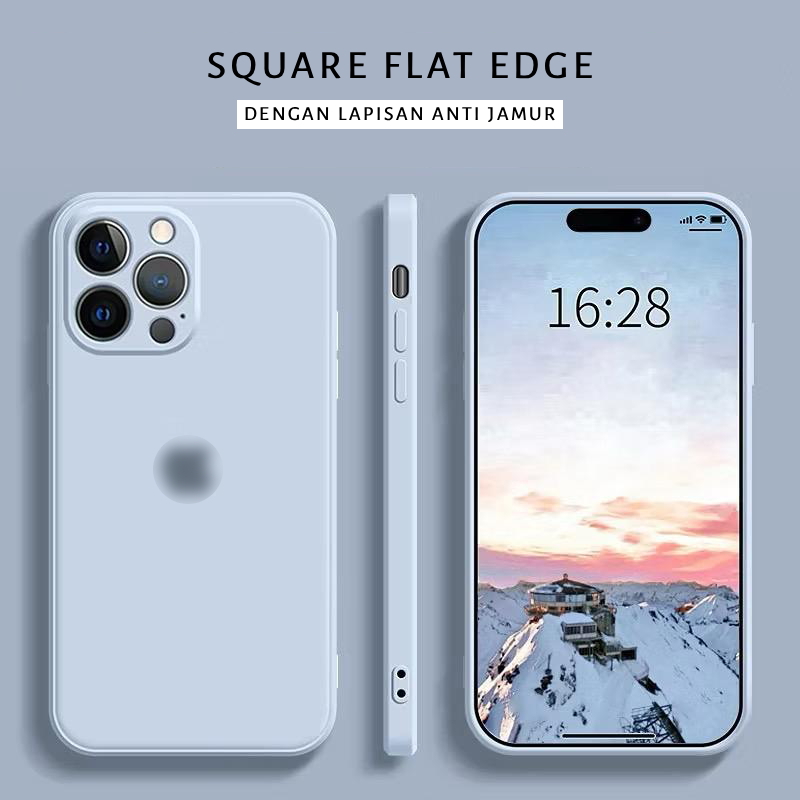 Jual Silicone Square Edge Soft Case iPhone 15 14 16 Pro Max Plus Casing ...