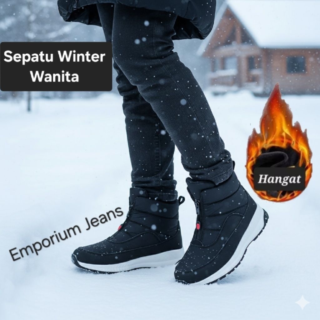 Jual Sepatu Boots Salju Musim Dingin Wanita / Winter Snow Boots Thermal ...
